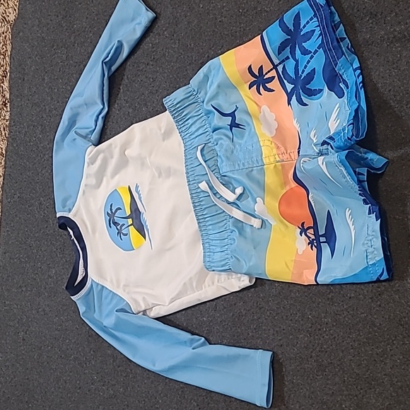 Wave Zone | Swim | Wave Zone Boys Swim Suit With Rash Guard Top | Poshmark